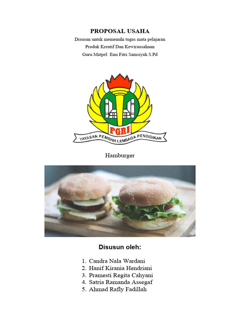 Proposal Usaha Burger | PDF
