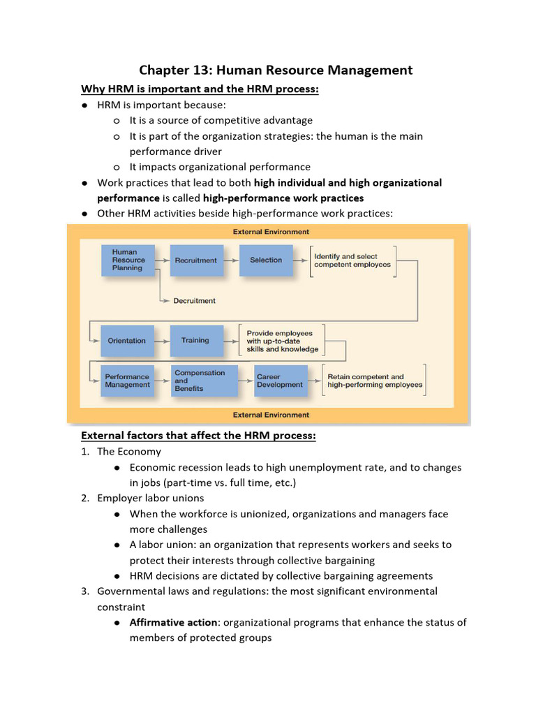 Chap 13 Notes | PDF | Employment | Human Resource Management