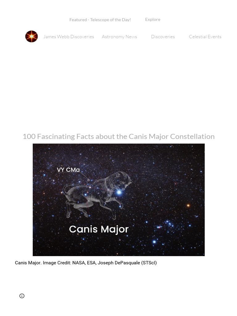 100 Fascinating Facts About The Canis Major Constellation | PDF | Stars | Milky Way