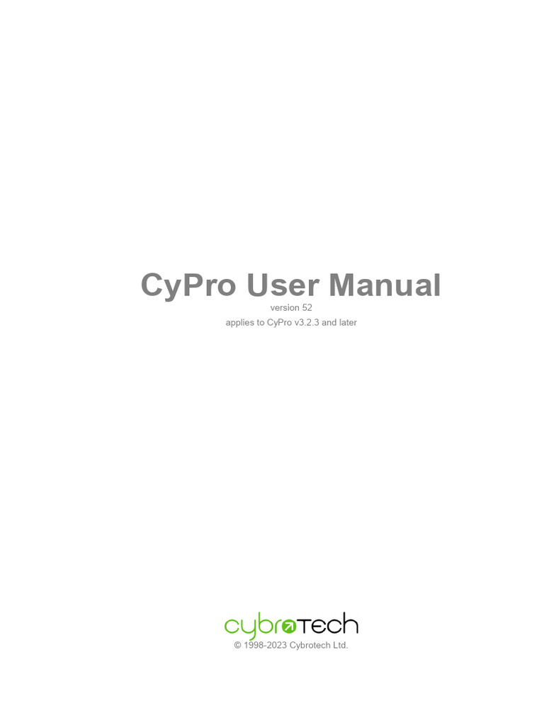 CyPro User Manual v52 | PDF | Programming | Computer Program