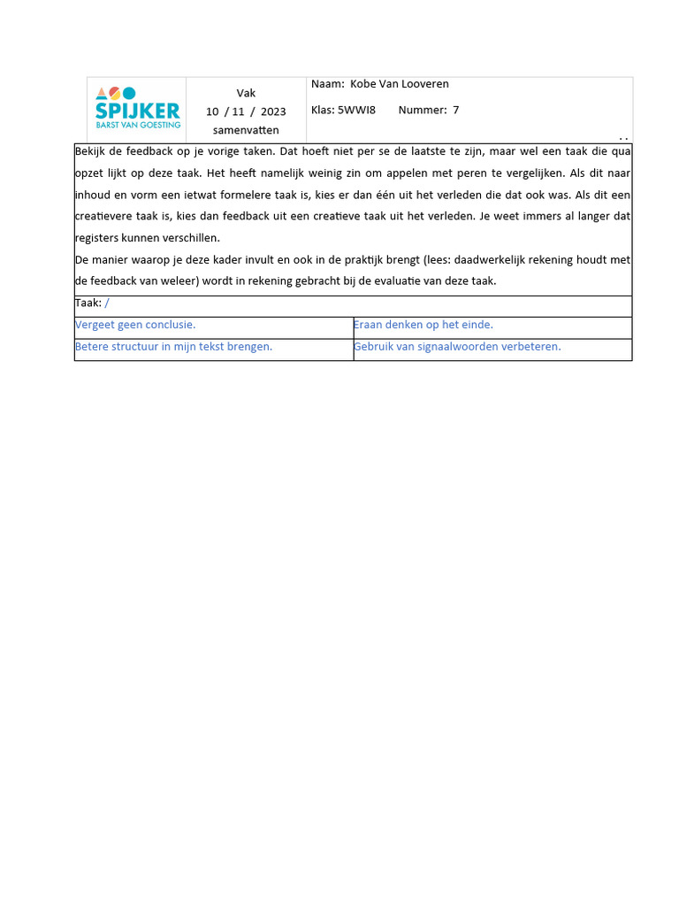 5WWI8_VanLooveren_Kobe_samenvatting | PDF