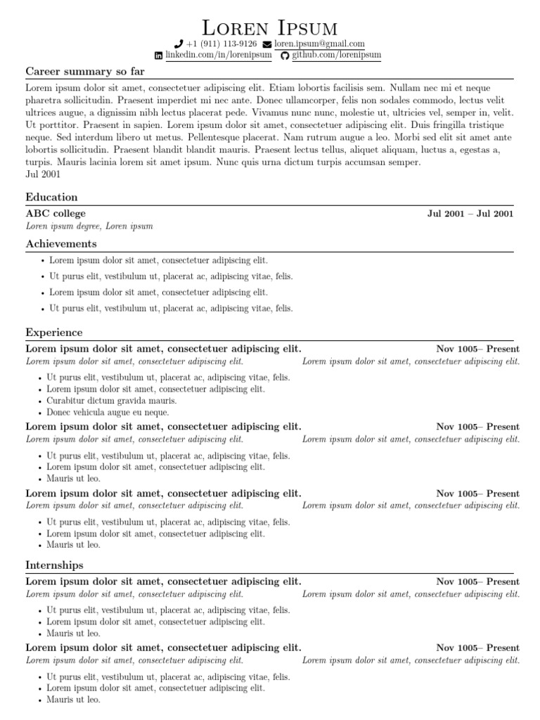 JV S Resume Template | Download Free PDF | Tullii