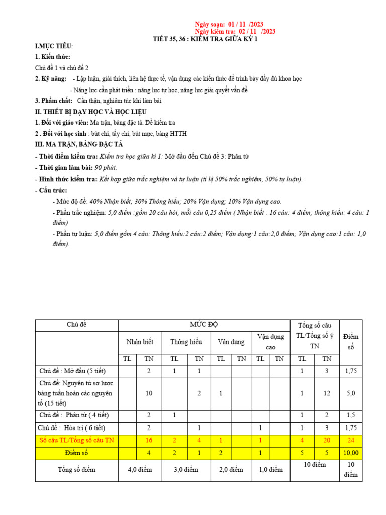 De Thi GHK 1 KHTN 7 KNTT de 1 | PDF