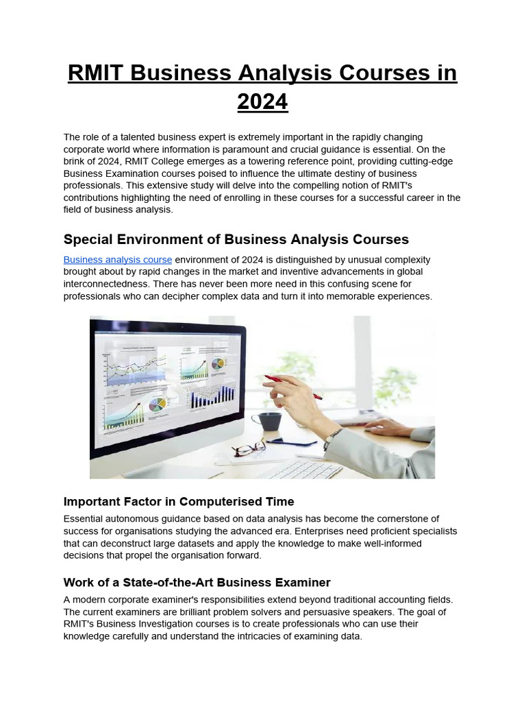 RMIT Business Analysis Courses in 2024 | PDF | Expert | Artificial ...