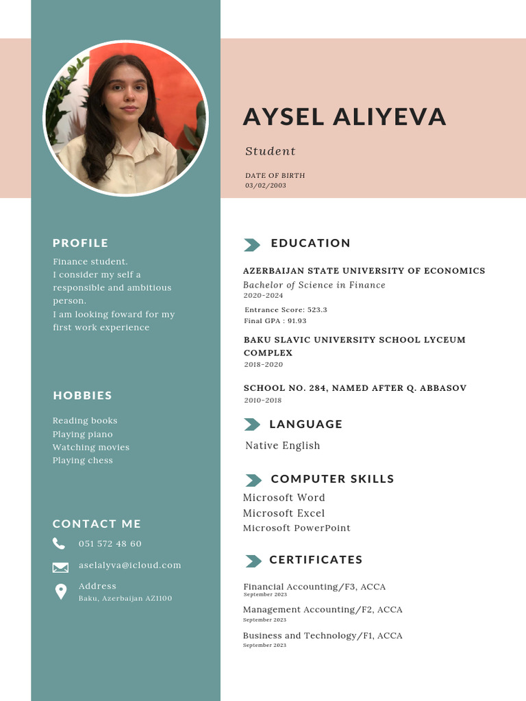 Aysel Aliyeva CV | PDF