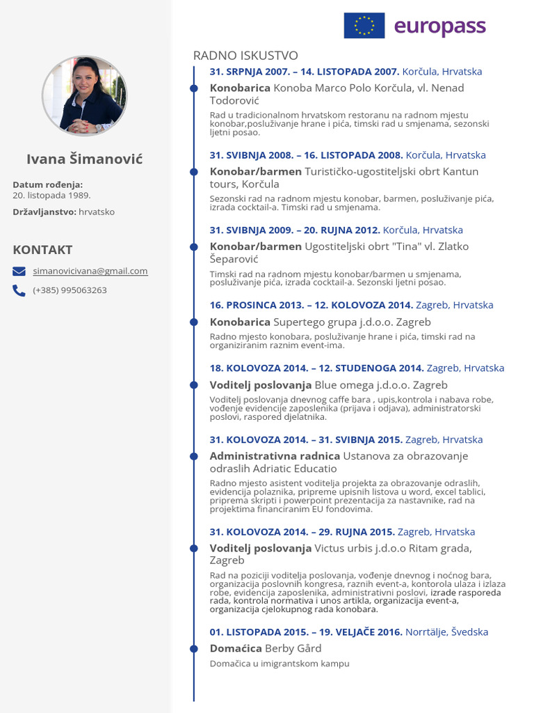 CV Ivana Simanovic | PDF