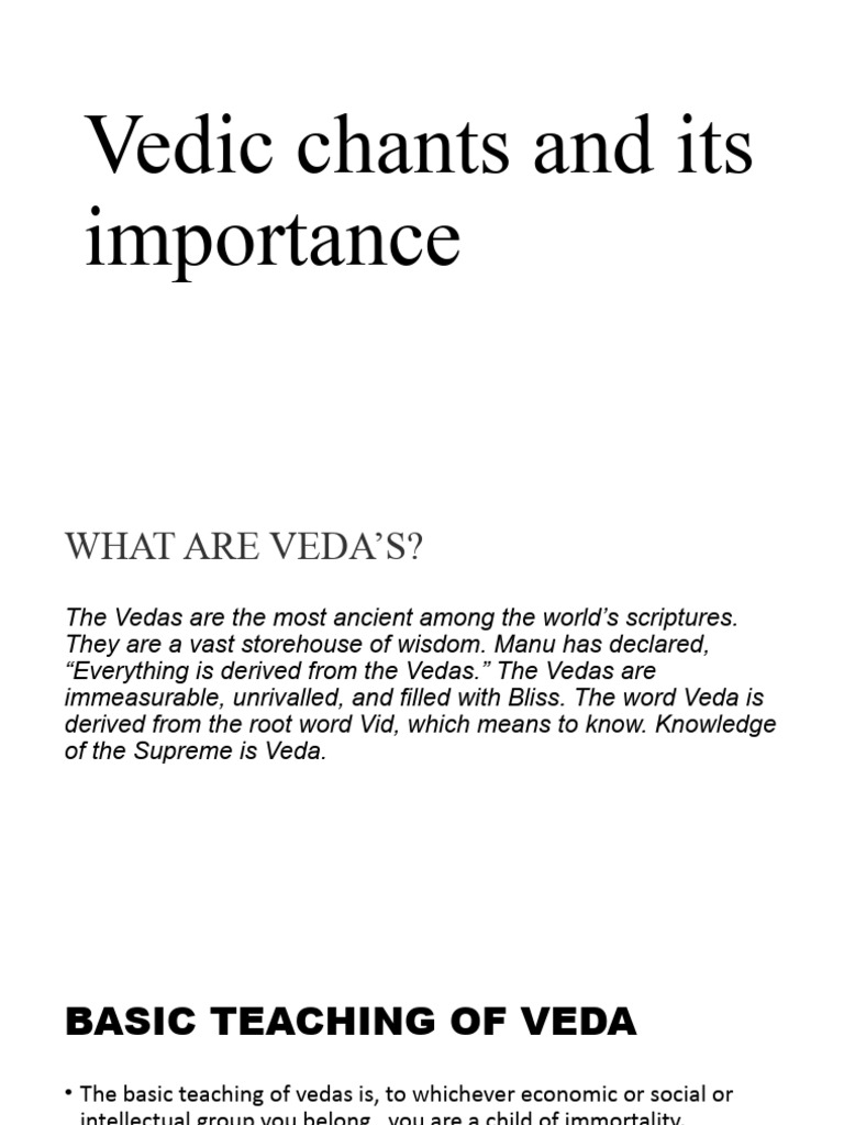 Importance of Vedic Chants Explained | PDF