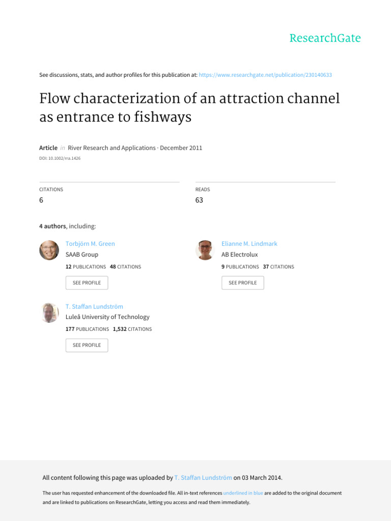 2011 Green Flow Characterization of An Attraction Channel | PDF | Flow ...