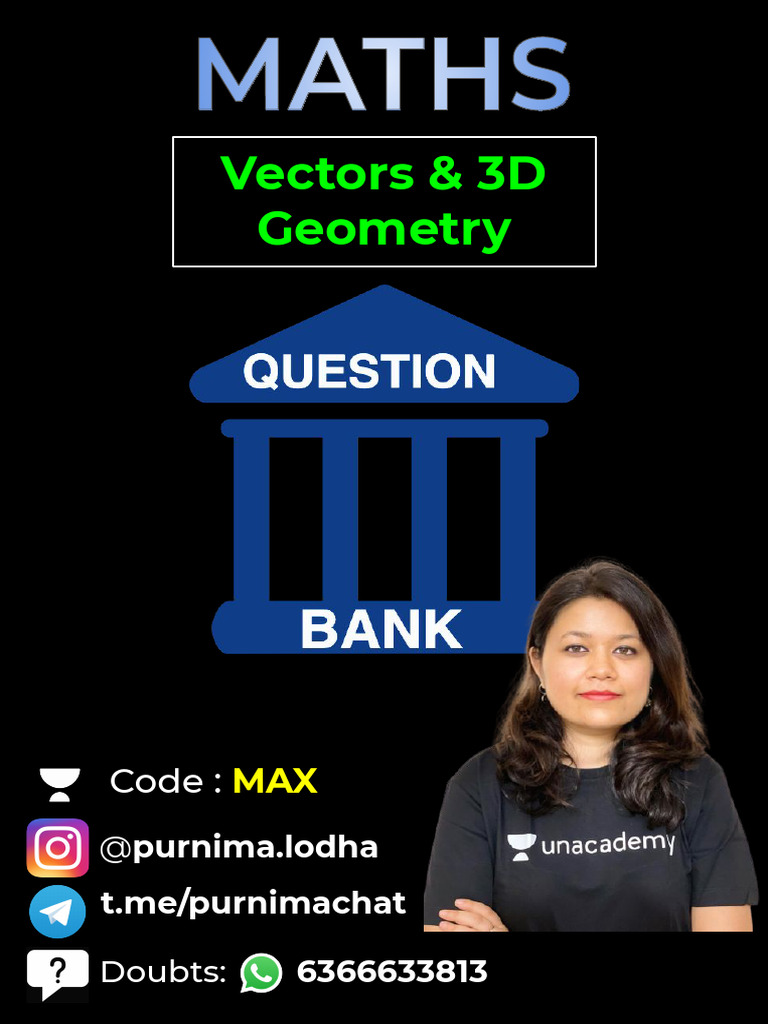 Question Bank Vectors & 3D Geometry | PDF