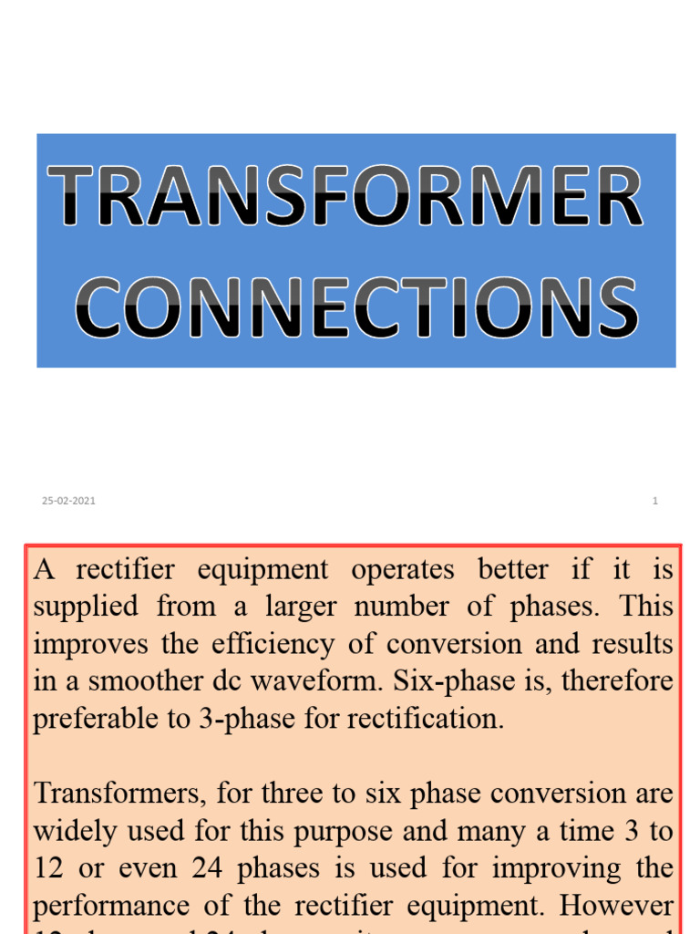 Transformer Connections | PDF | Rectifier | Power Electronics
