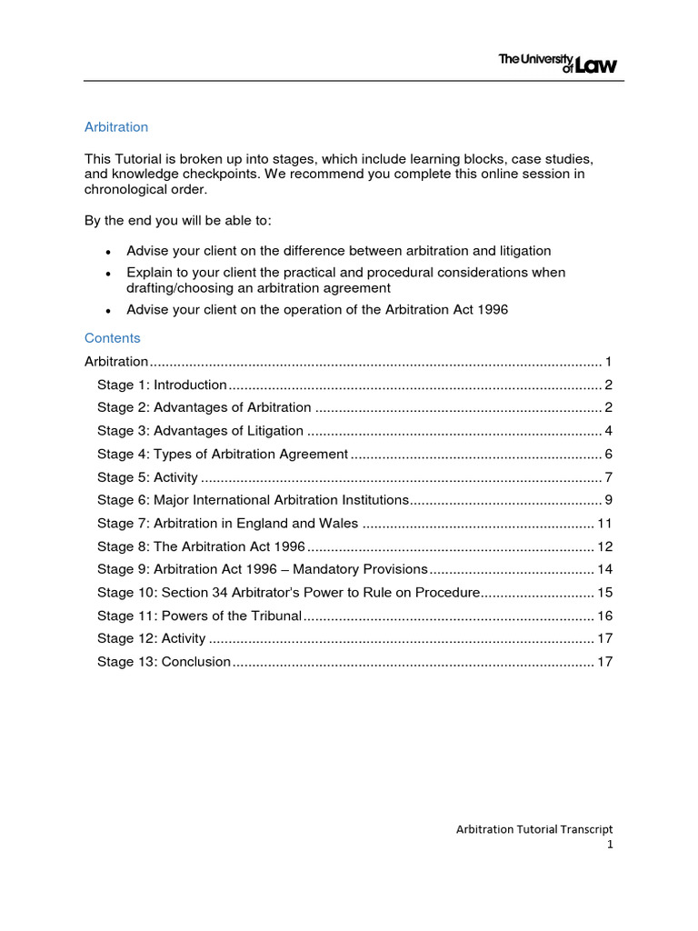 Arbitration Transcript | PDF | Arbitration | Lawsuit