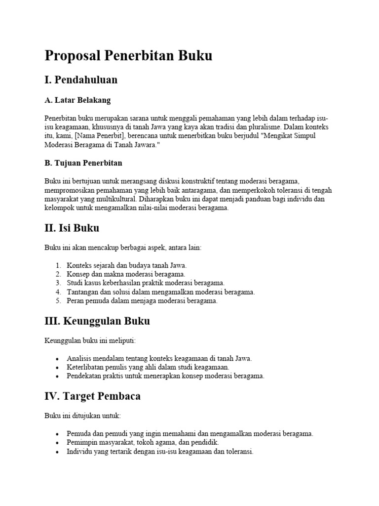 Proposal Penerbitan Buku | PDF