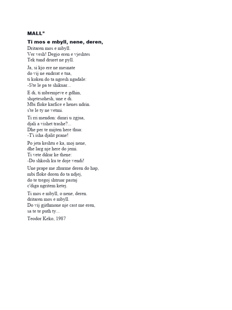 Teodor Keko MALL | PDF