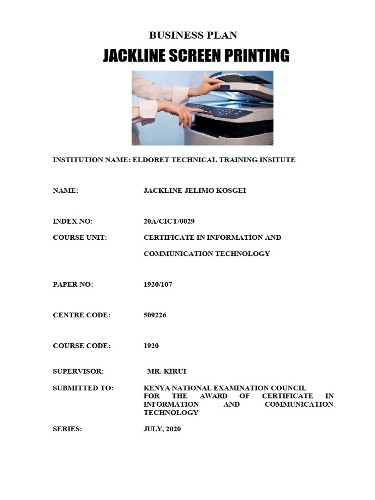 Business Plan Jackline Jelimo Kosgei | PDF | Business | Employment