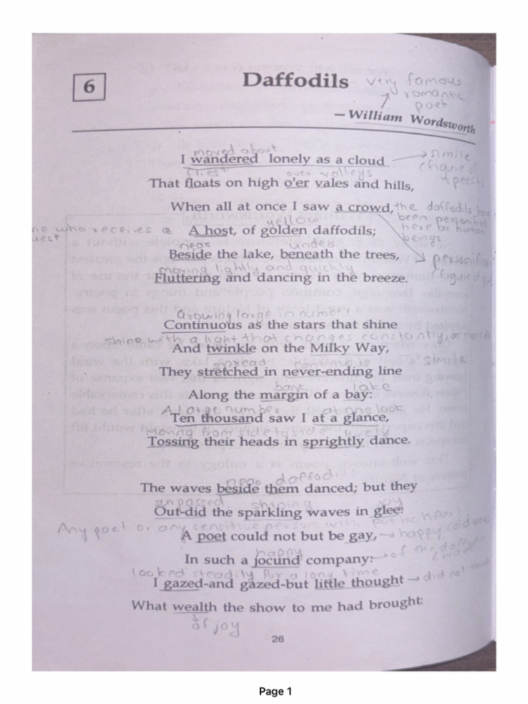 ICSE Class X English II Poems FULL Notes | PDF