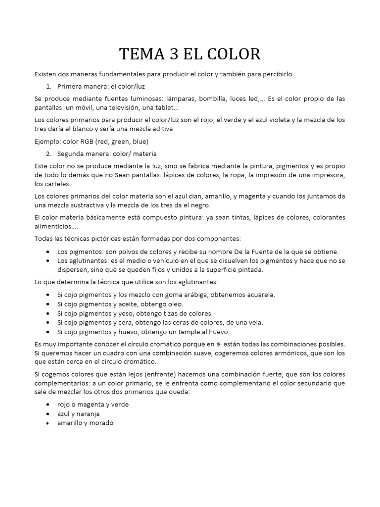 TEMA 3 EL COLOR | PDF