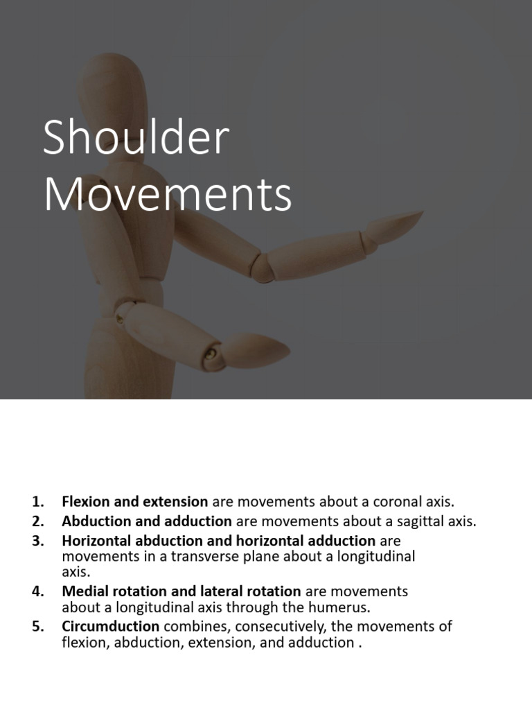 5 Shoulder Movments | PDF | Anatomical Terms Of Motion | Elbow