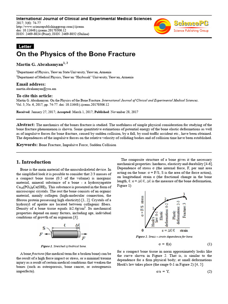On The Physics of The Bone Fracture 4ah7yczhl3 | PDF | Collision | Force