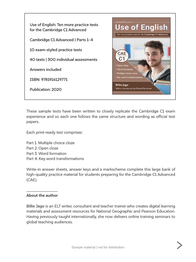 C1 Advanced Use of English Practice Tests | PDF