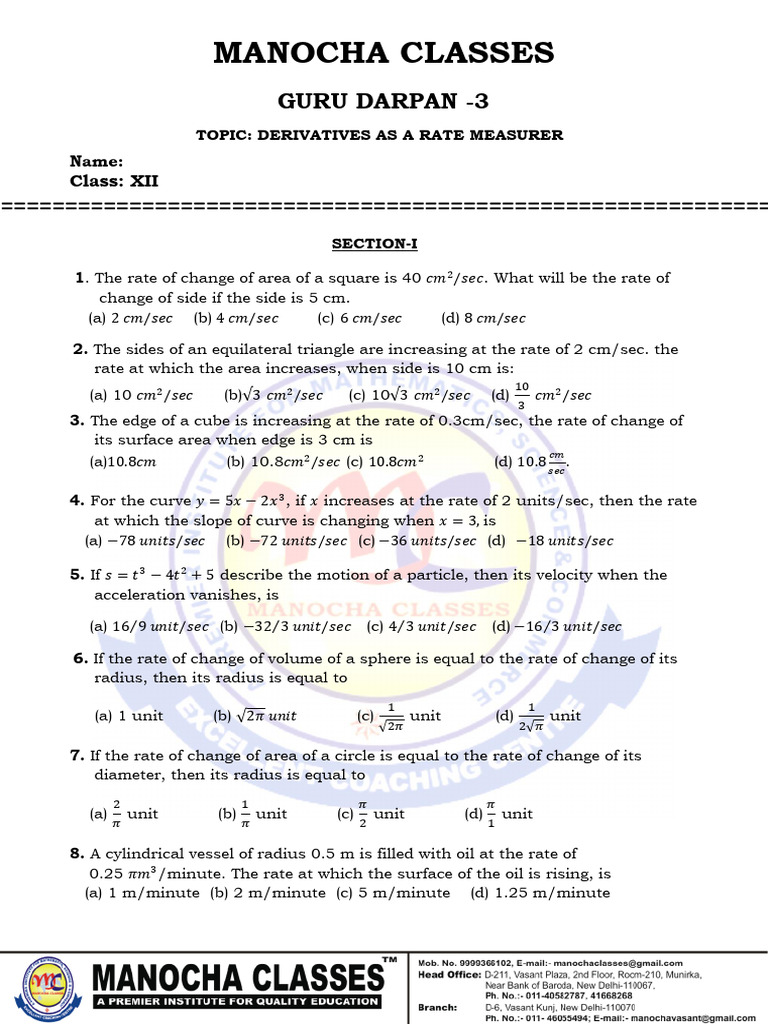 GD-3 (Rate Measure) | PDF | Area | Classical Geometry