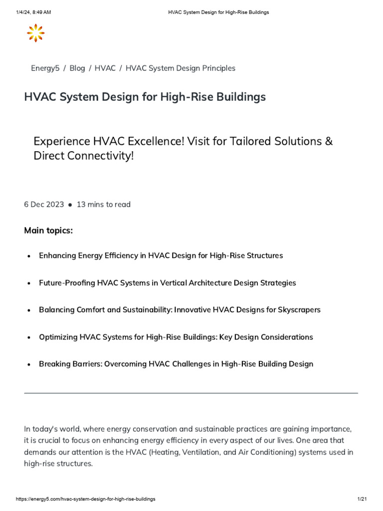 HVAC Design Strategies for High-Rises | PDF | Efficient Energy Use ...