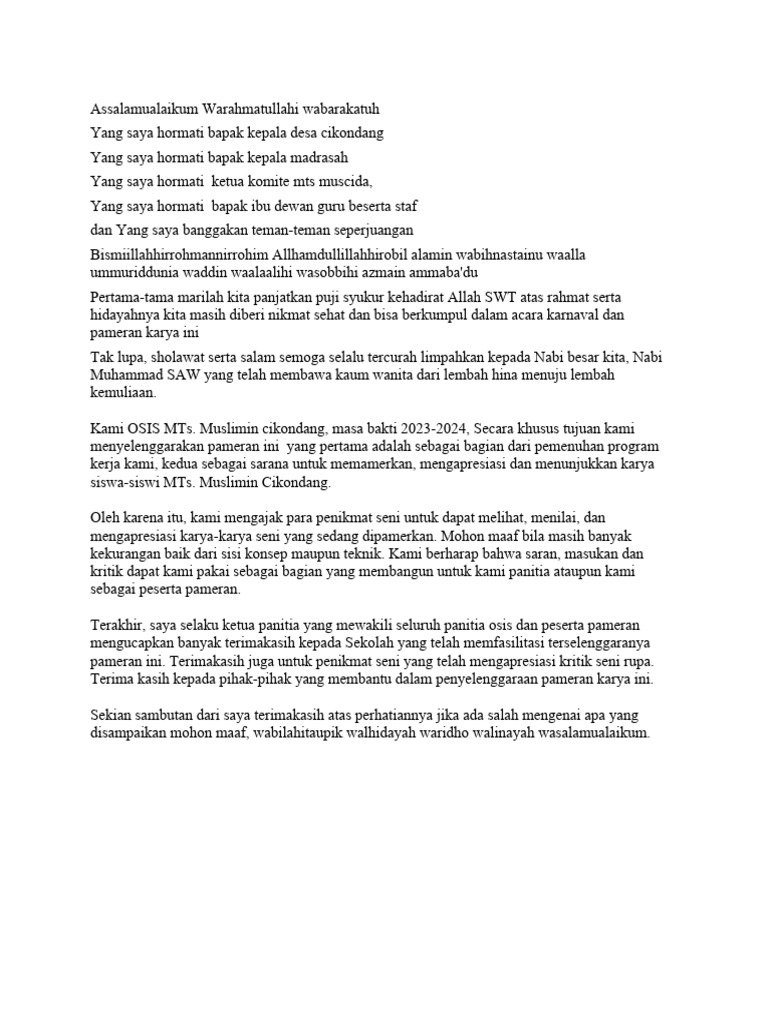 Sambutan Karnaval | PDF