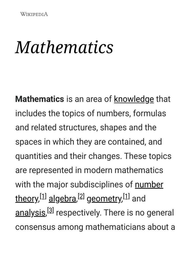 Mathematics - Wikipedia | PDF | Mathematics | Geometry