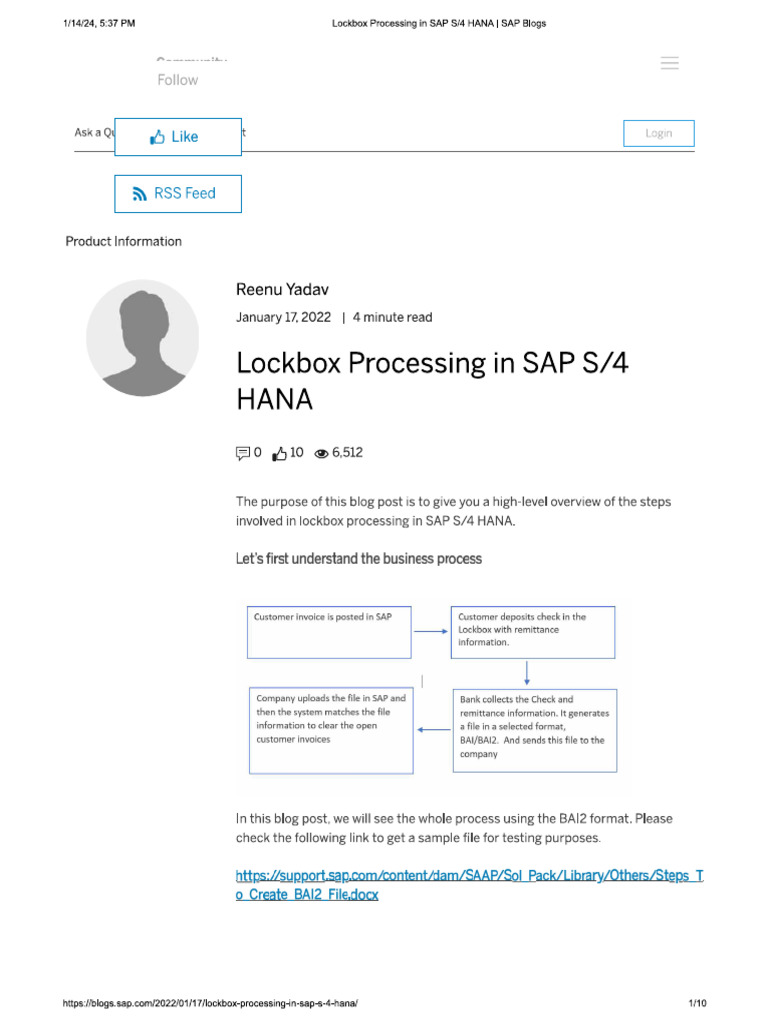LOCKBOX Steps - To - Create - BAI2 - File | PDF