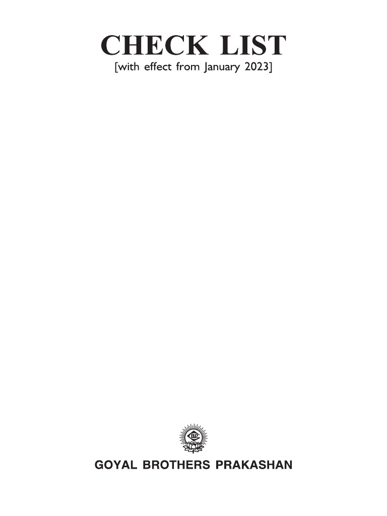 Checklistnewcheck List-GBP-2023 (Updated) New (Curved) - 1672733608 | PDF