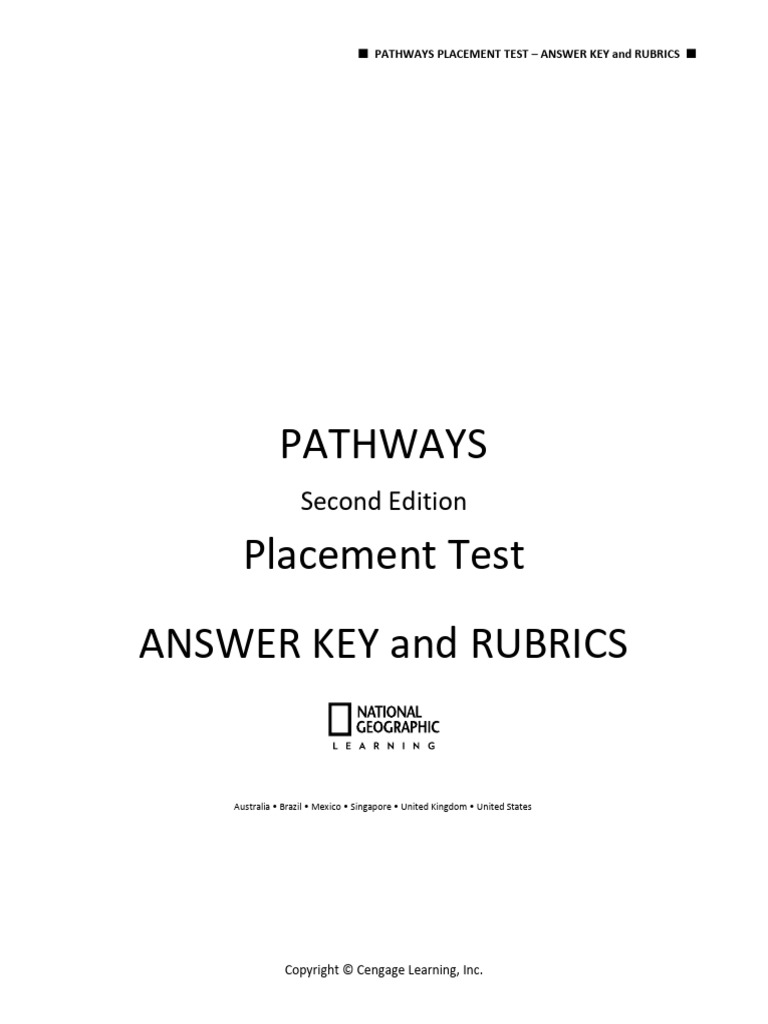 Pw2e Placement Test Answer Key and Rubrics 0 | PDF | Word | Question