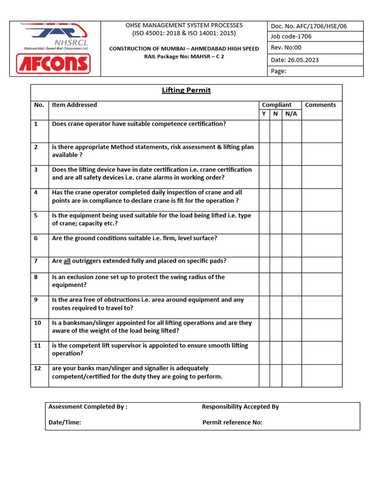 Permit Lifting | PDF