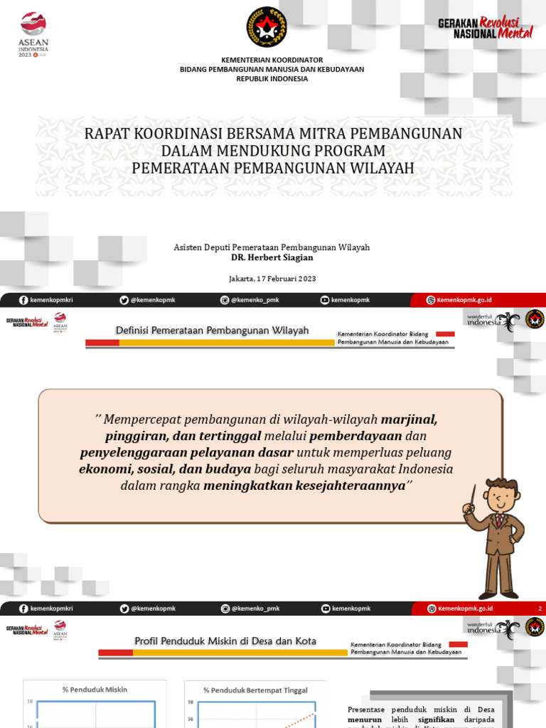 Bahan Rakor Bersama Mitra Pembangunan - Asdep PPW Kemenko PMK - 17 Feb 2023 | PDF