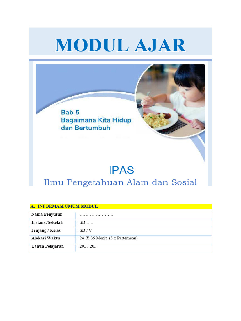 Modul Ajar IPAS Kelas 5 - BAB 5 | PDF