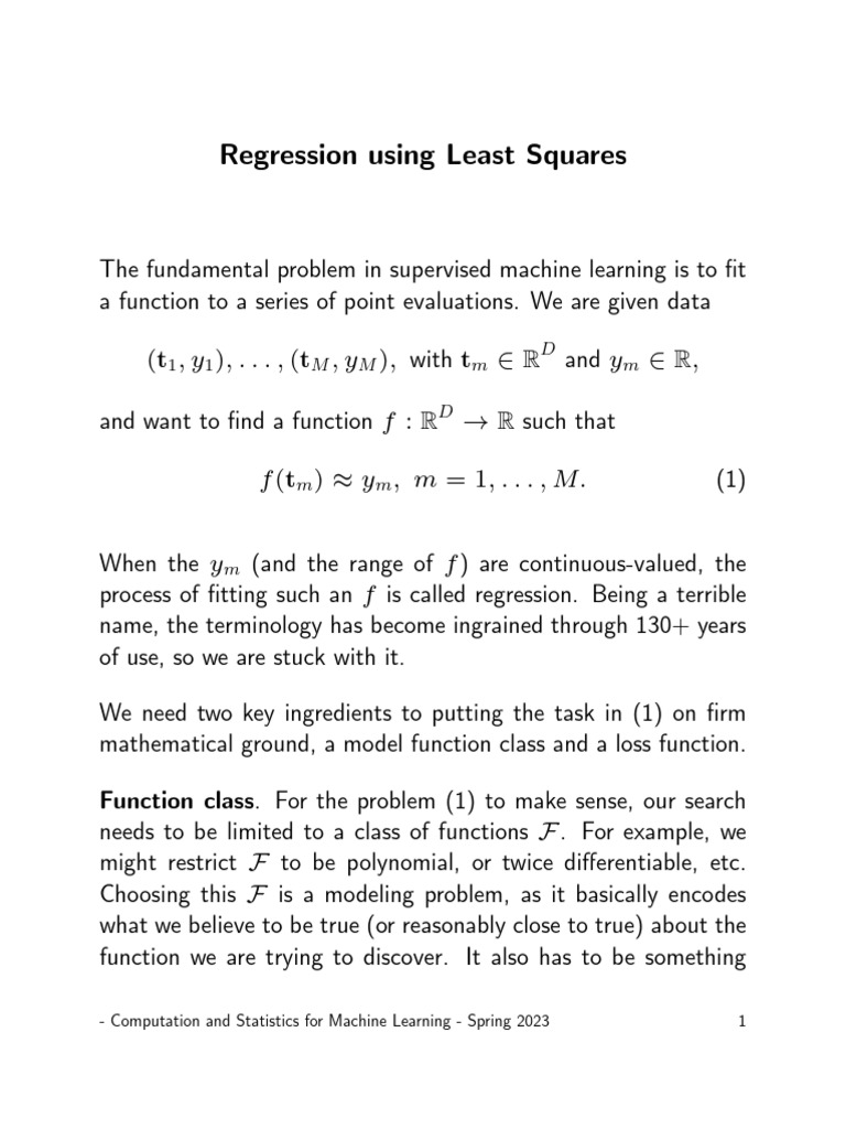 Regression Using LS Handout | Download Free PDF | Regression Analysis ... Regression Using LS Handout | Download Free PDF | Regression Analysis ...