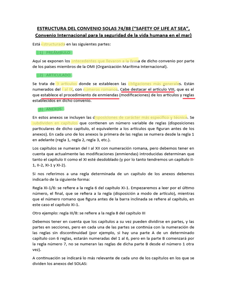 Estructura Del Convenio Solas 74 | PDF