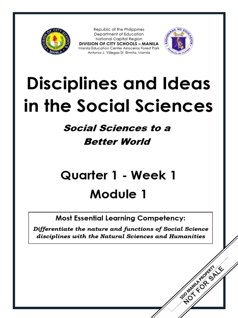 DISS - Q1 - Mod1 - Social Sciences To A Better World | PDF | Science | Social Sciences