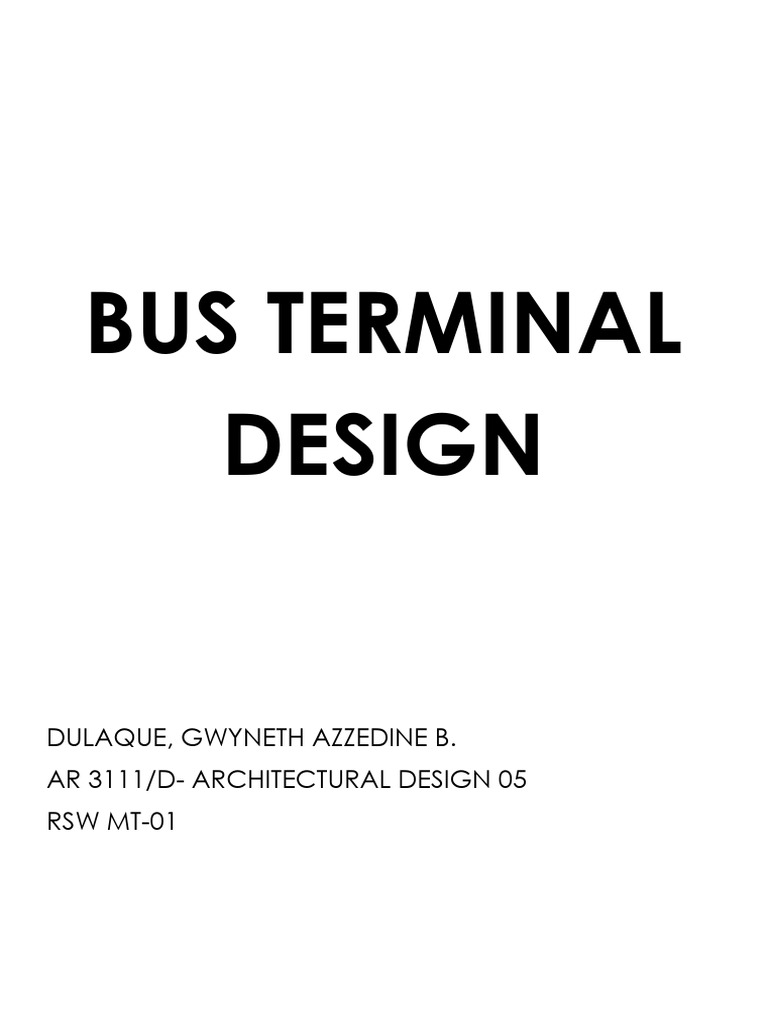 RSW Mt-01 Bus Terminal | PDF