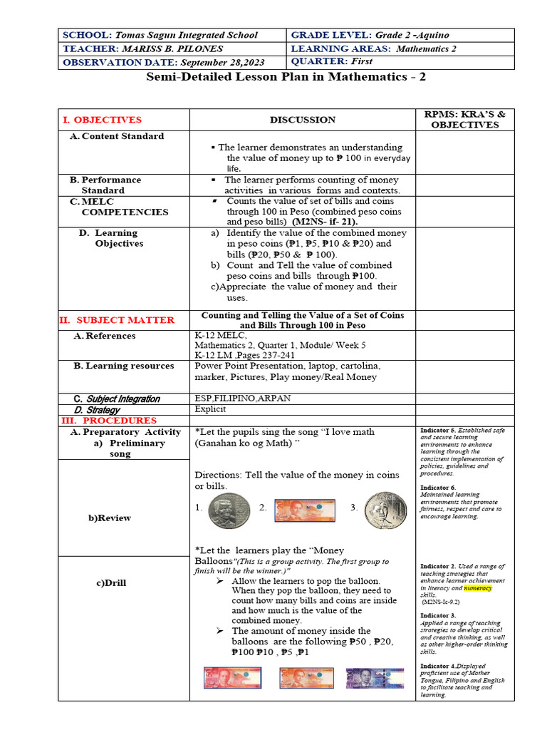 Math2 - Q1 Week 5 2023 | PDF | Learning | Curriculum