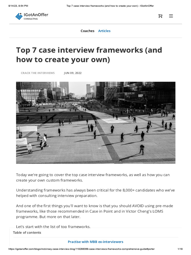 Top 7 Case Interview Frameworks (And How To Create Your Own ...