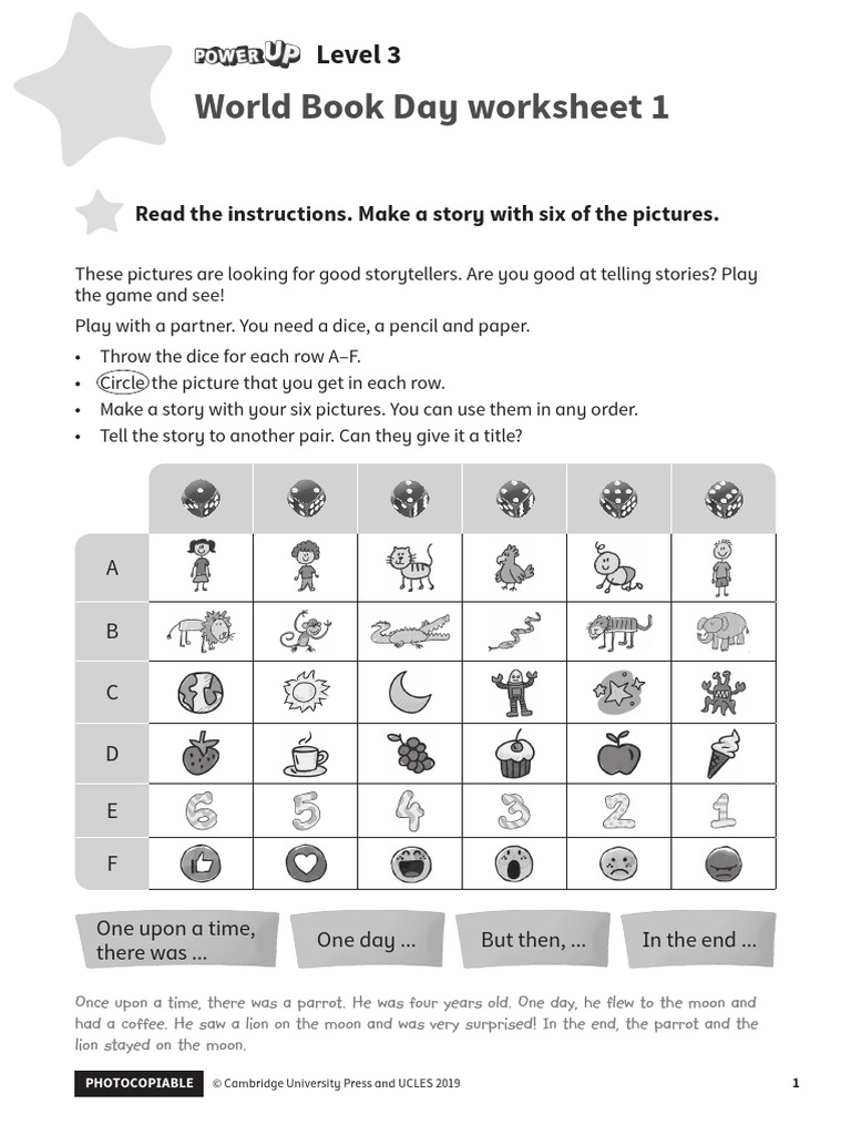 Power Up Power Up TRB3 World Book Day Worksheet Worksheet | PDF