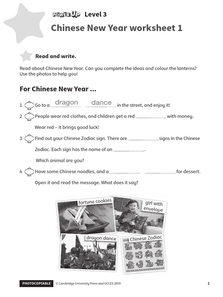 Power Up Power Up TRB3 Chinese New Year Worksheet Worksheet | PDF ...
