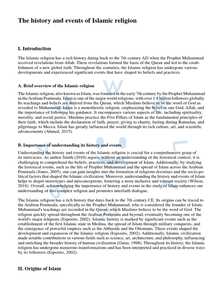 The History and Events of Islamic Religion | PDF | Muhammad | Shia Islam
