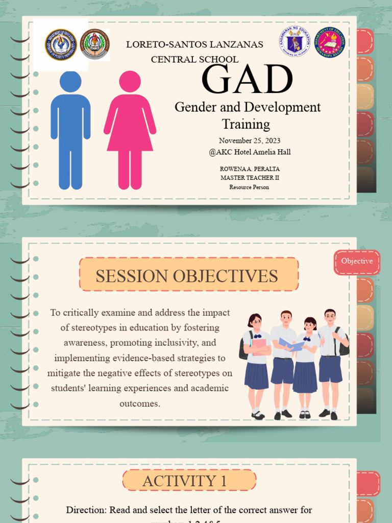 Gad Presentation 2023 | Download Free PDF | Stereotypes | Gender