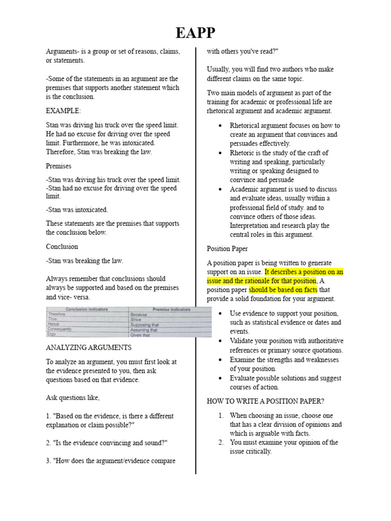 EAPP Reviewer | PDF | Argument | Fallacy
