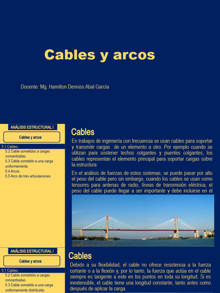 SEMANA 7-8 (Cables y Arcos) | PDF | Análisis estructural | Ingeniero civil