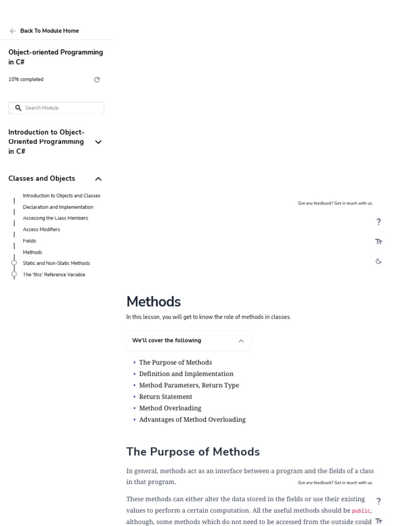 Methods - Learn Object-Oriented Programming in C# | PDF | Method (Computer Programming) | Class ...