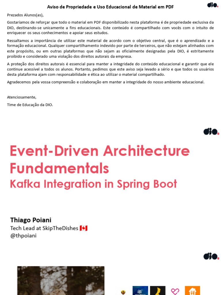 Event-Driven Architecture Fundamentals - Kafka Integration in Spring Boot | PDF