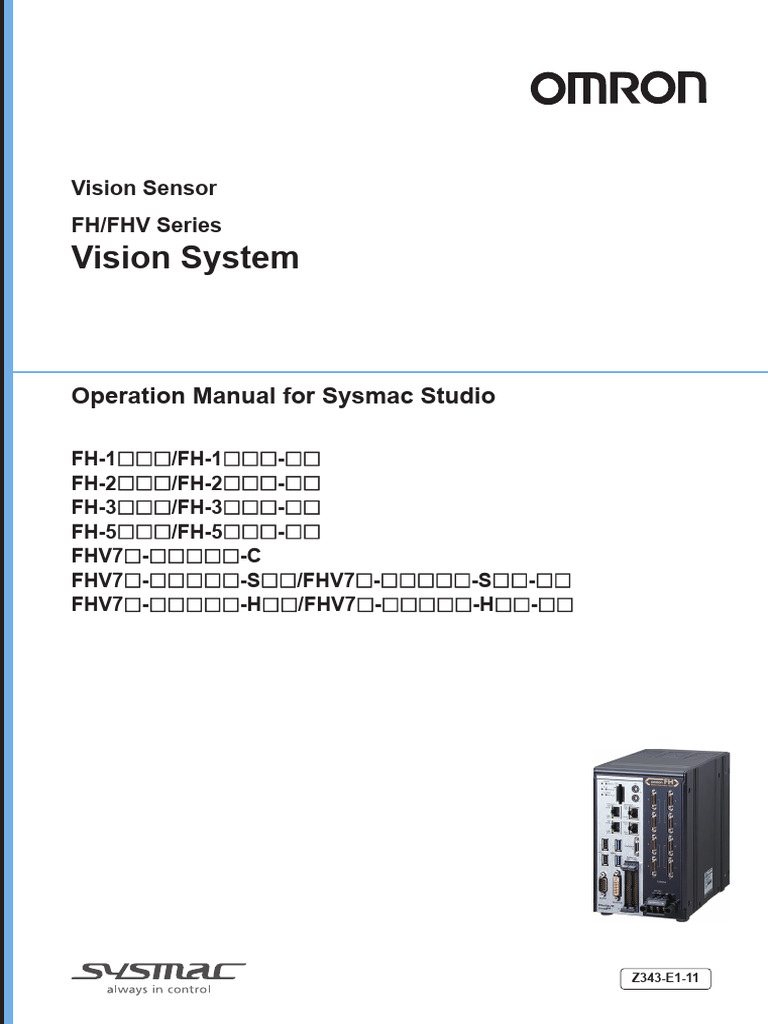 Vision System: Operation Manual For Sysmac Studio | PDF | Online And Offline | Legal Liability