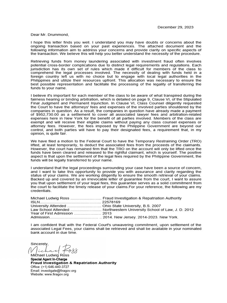 Letter | PDF | Lawyer | Attorney's Fee