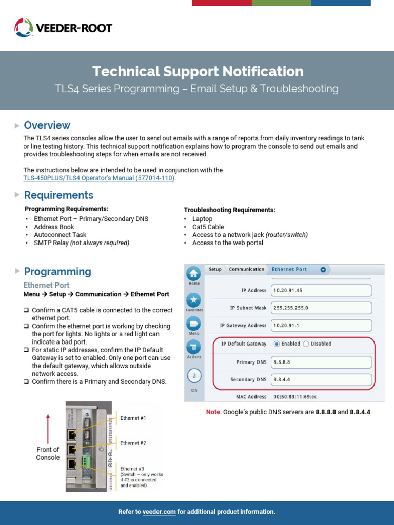 Technical Support Notification Tls4 Series Programming Email Setup And Troubleshooting 576047